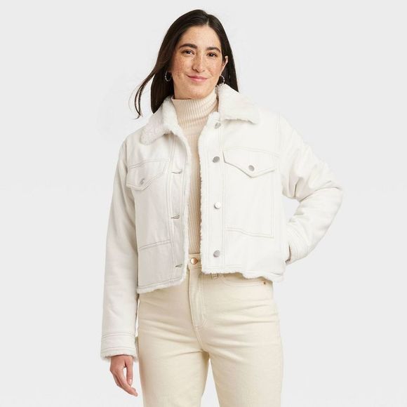 Universal Thread | Jackets & Coats | Womens Faux Fur Lined Trucker ...